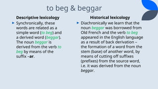 Lexicology as a science and the definition of lexicography | PPTX