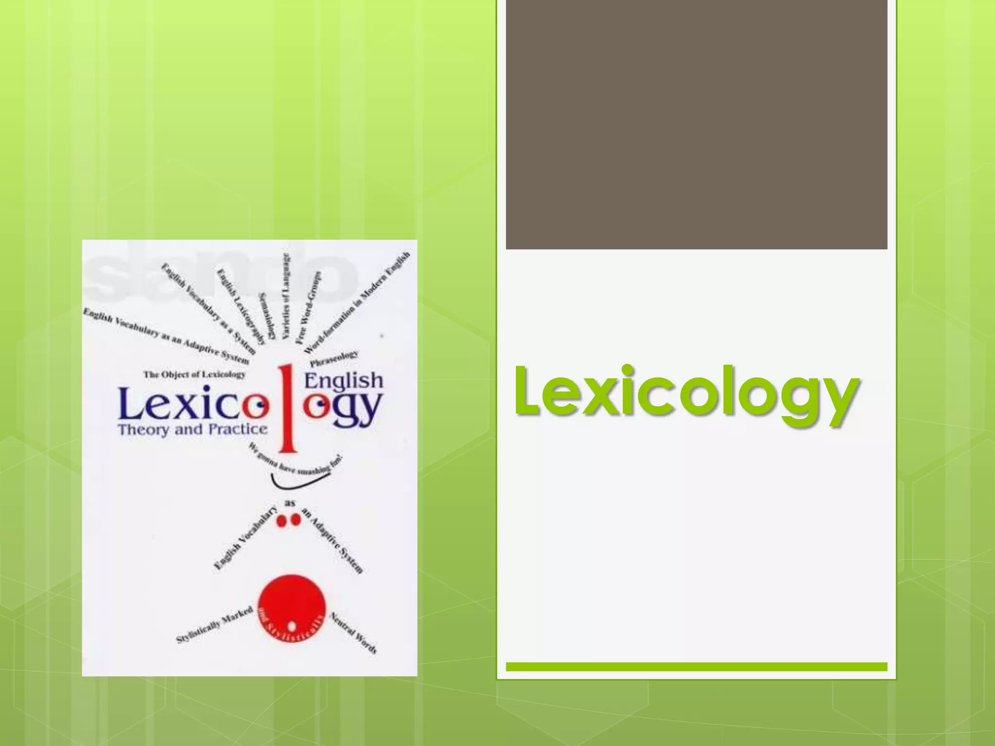 Lexicology | PPTX