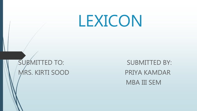 Lexicon | PPT