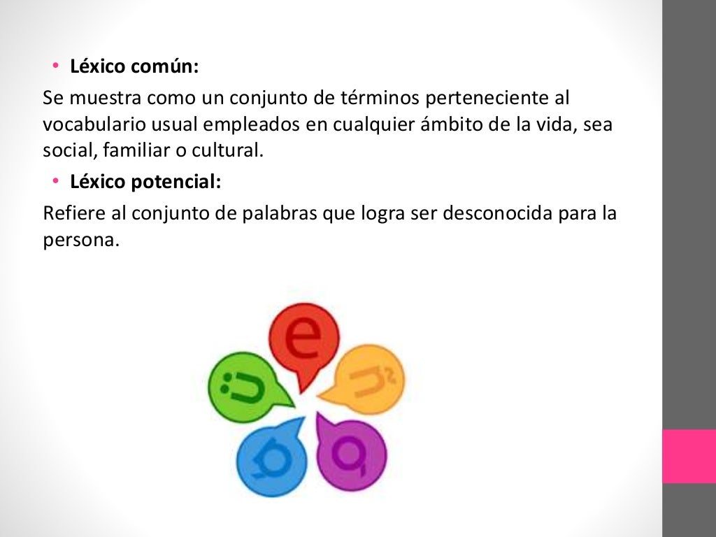 Lexico y tipos de lexico Lexico y tipos de lexico