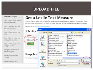 Lexile Analyzer Directions and Overview | PPT