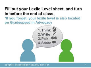 Lexile level ppt advocacy | PPTX