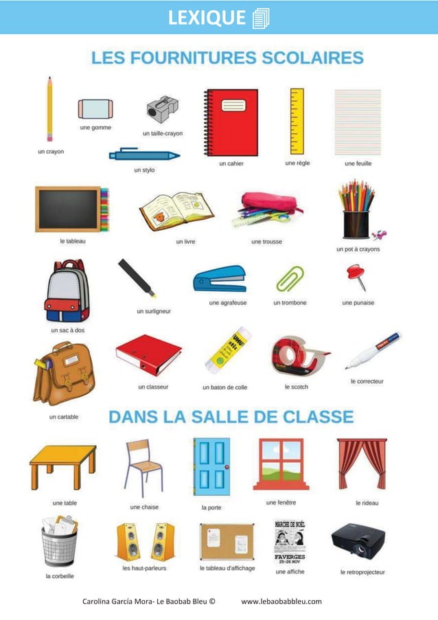 Lexique l'ecole et les etudes (A2)