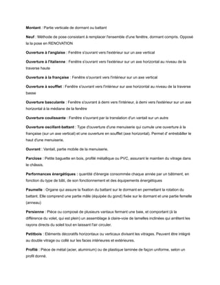 Lexique Vitrages Portes et fenetres | PDF