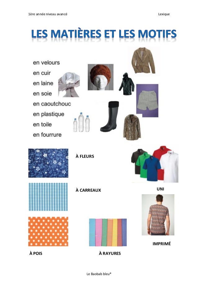 Lexique vetements (B1+)