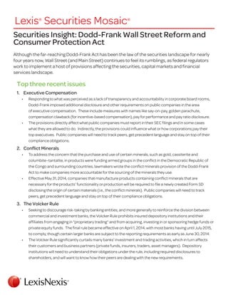 Securities Insight: Dodd-Frank Wall Street Reform and Consumer ...