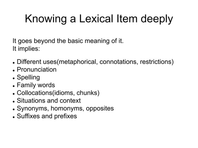 Lexis: a unit of meaning | PPT