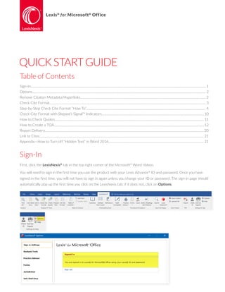 Lexis for Microsoft Office Getting Started Guide | PDF | Desktop ...