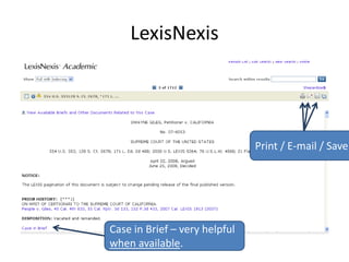 LexisNexis - performing legal research | PDF