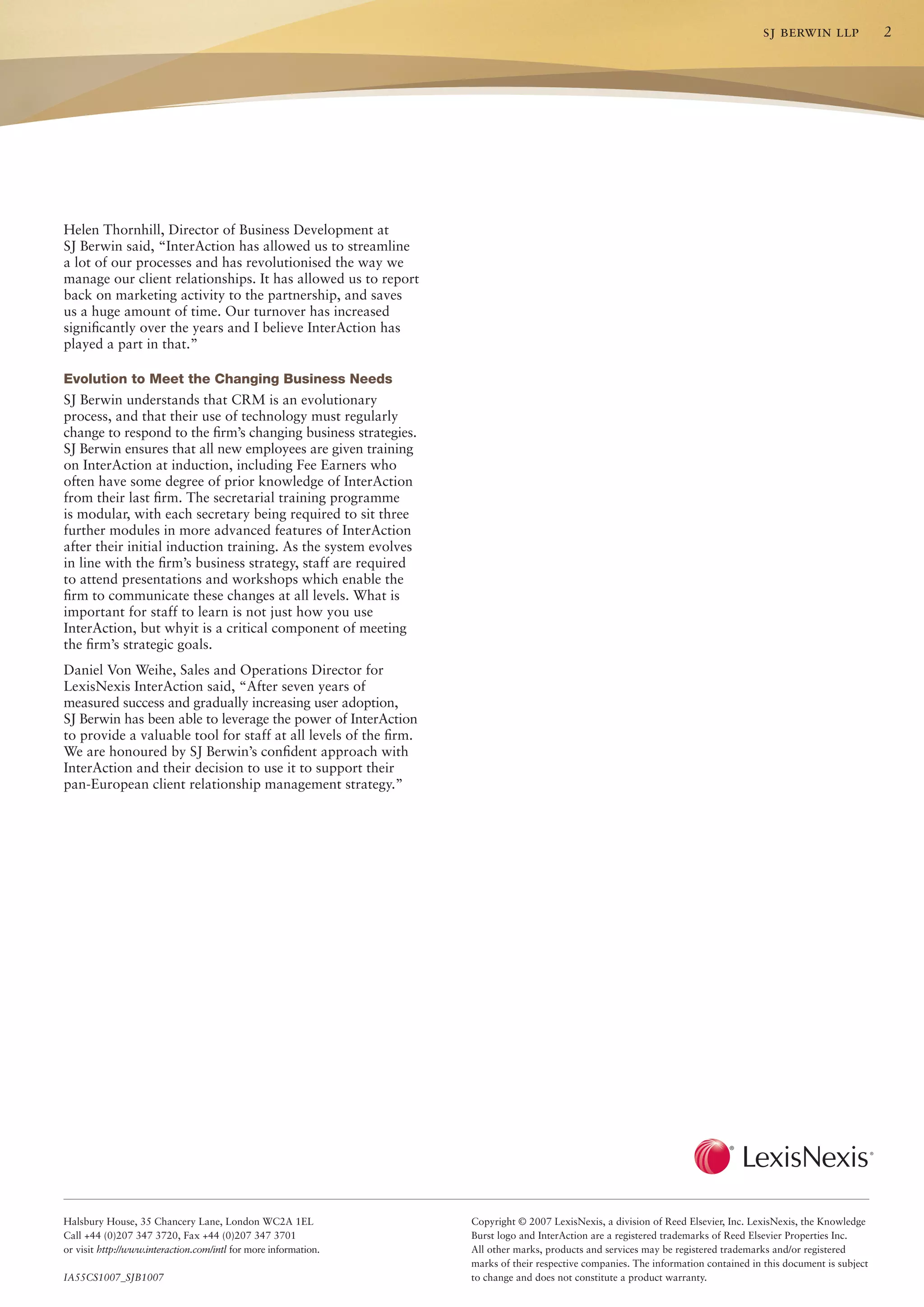 CRM Technology/LexisNexis Case Study | PDF