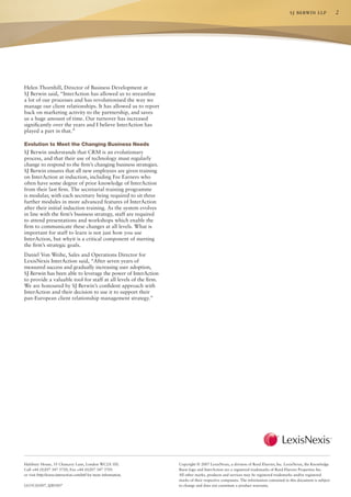 CRM Technology/LexisNexis Case Study | PDF