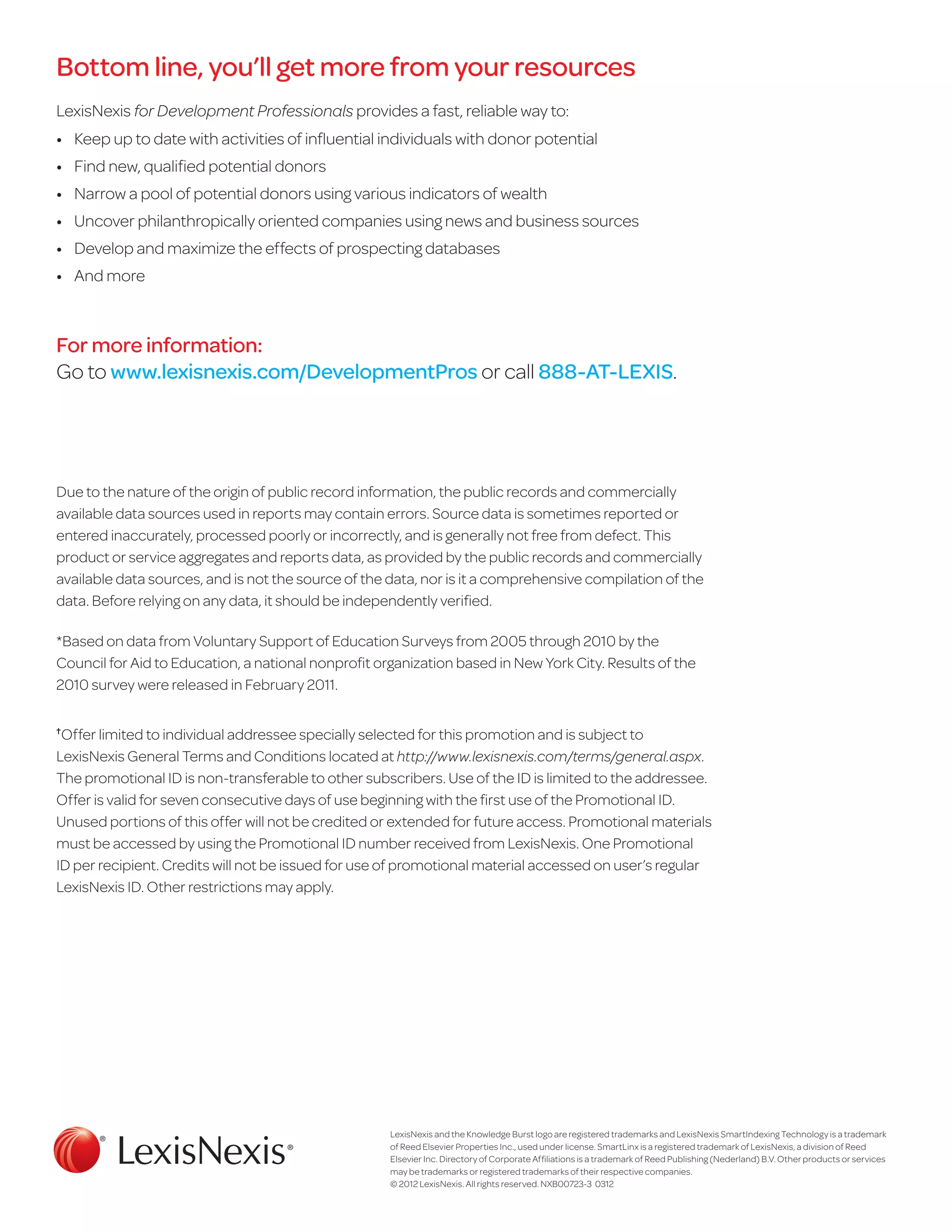 LexisNexis for Development Professionals (LNDP) brochure | PDF