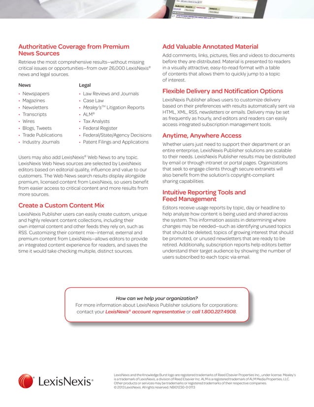 LexisNexis Publisher brochure | PDF