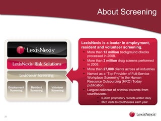 Lexis Nexis Risk Solutions O Verview | PPT