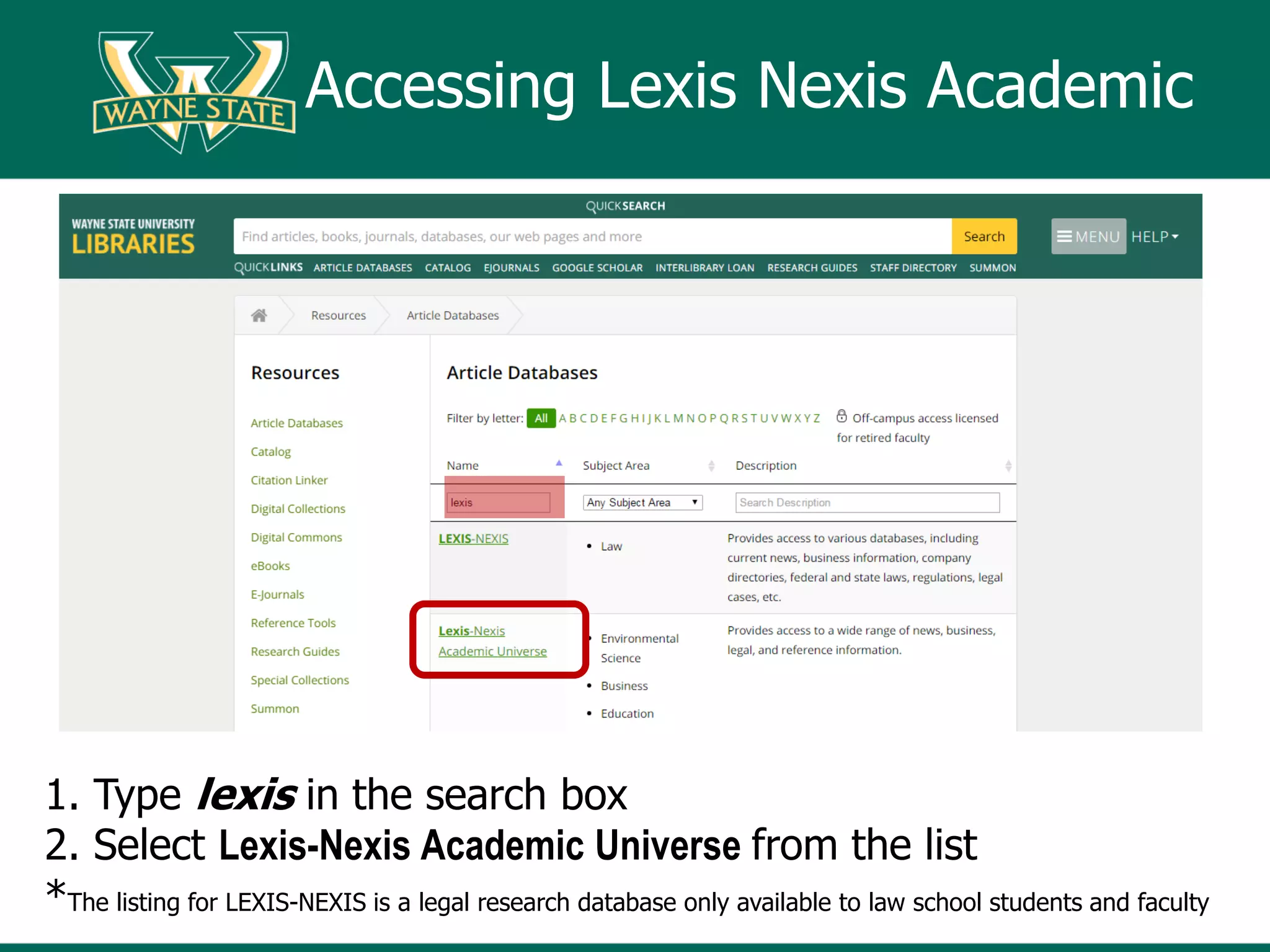 Using Lexis-Nexis Academic Universe | PPT