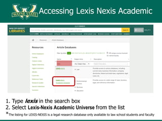 Using Lexis-Nexis Academic Universe | PPT