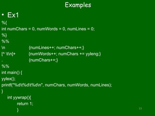 Lex (lexical analyzer) | PPT