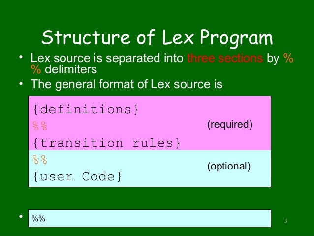 Lex (lexical analyzer)