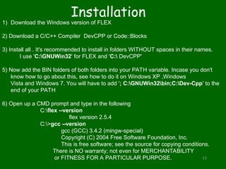 LEX lexical analyzer for compiler theory.ppt