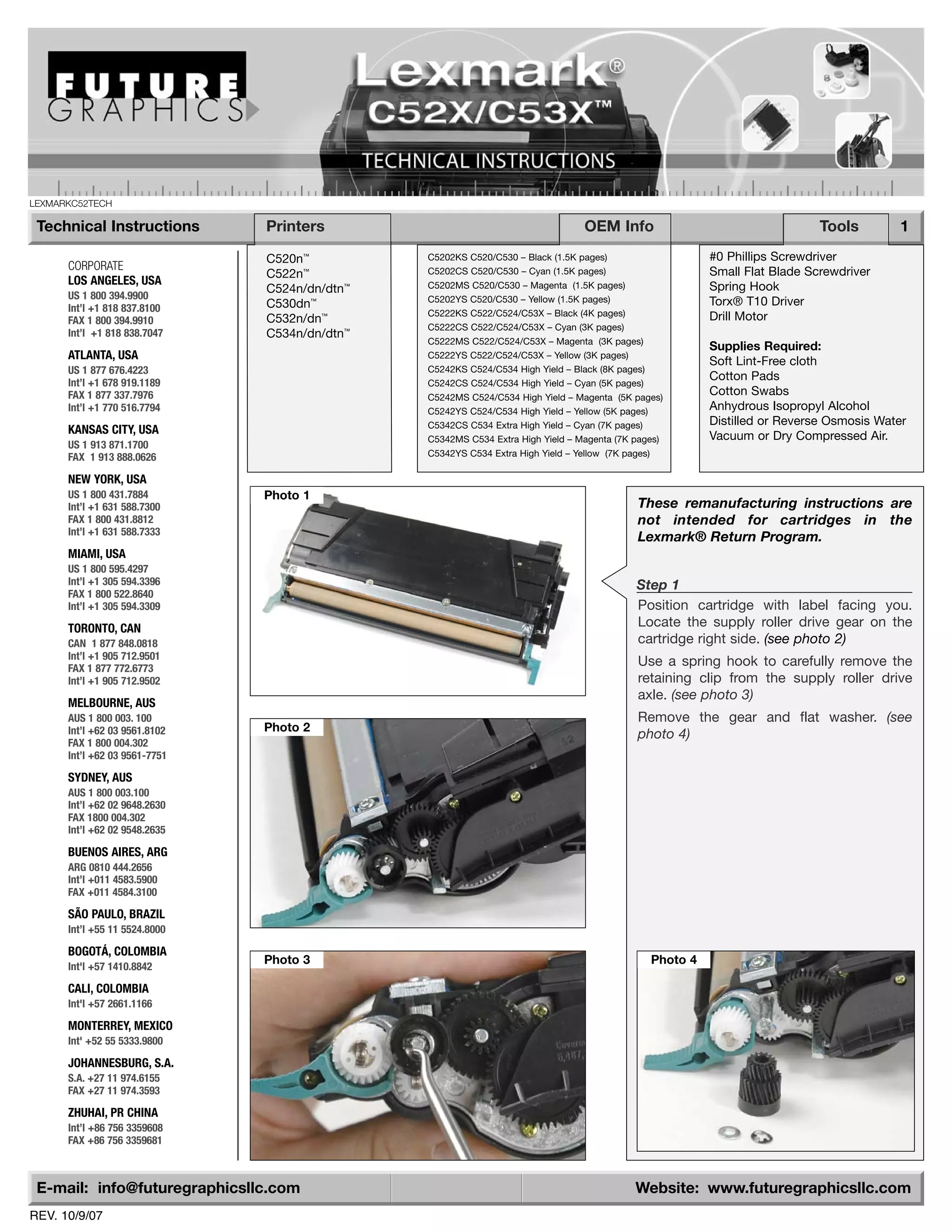 Manual de Recarga Lexmark C520 | C524 | C532 | C534. | PDF