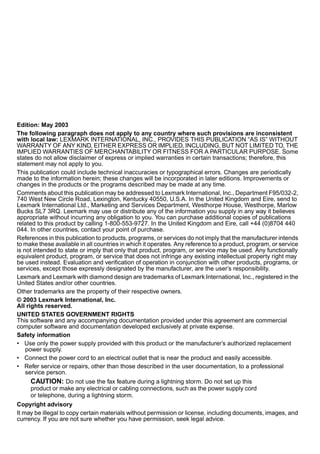 Lexmark x1100 series | PDF