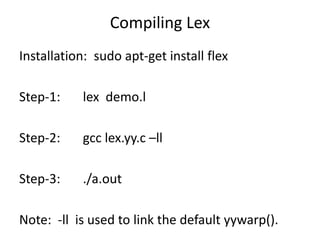 Lex programming | PPTX