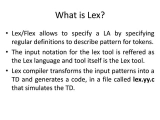 Lex programming | PPTX