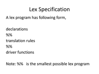 Lex programming | PPTX