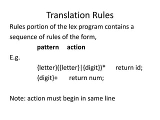 Lex programming | PPTX