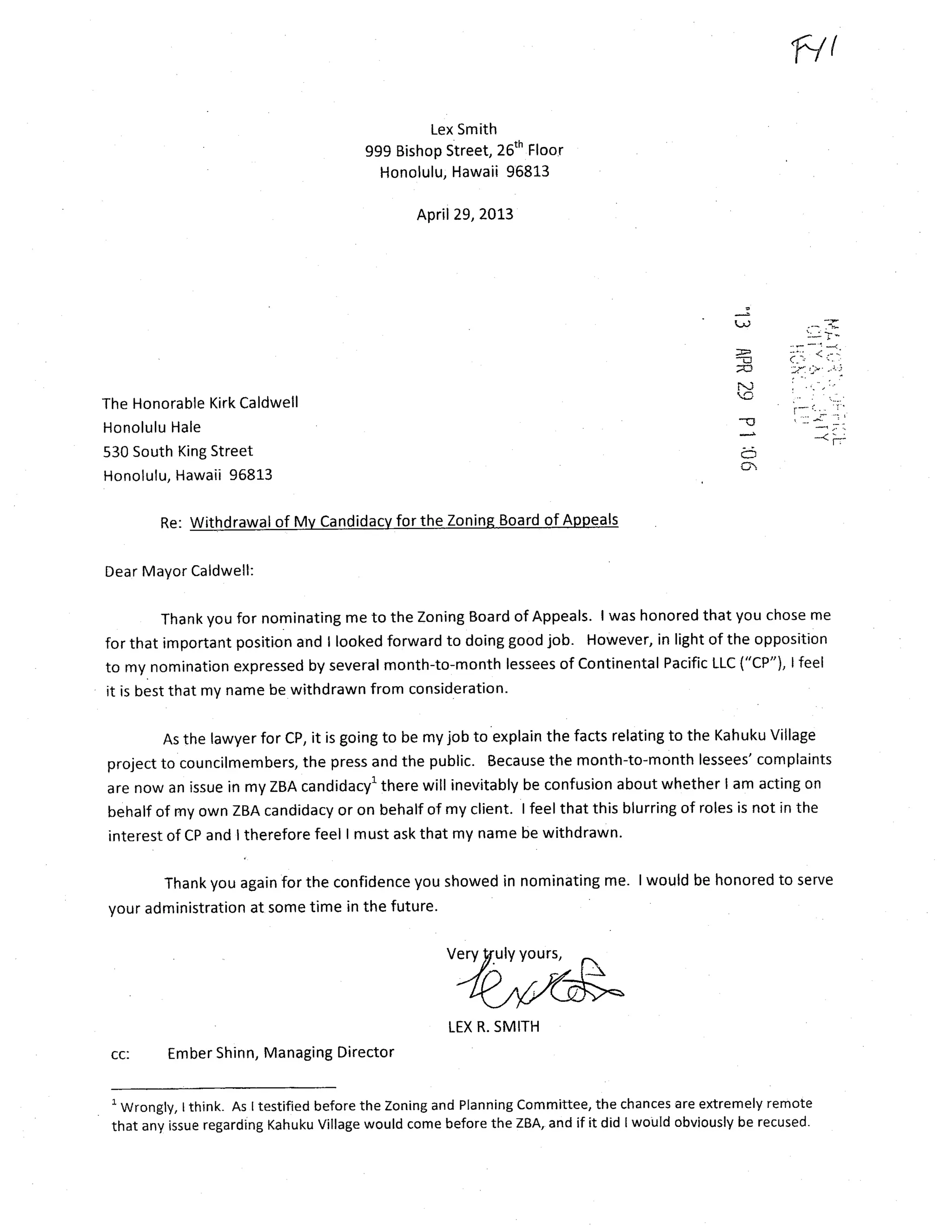 Lex Smith letter | PDF