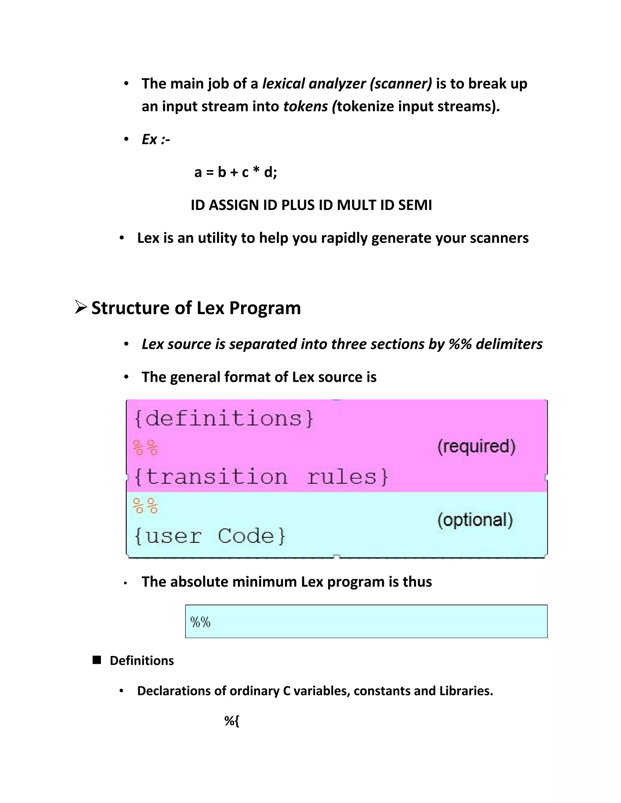 Lex tool manual | DOC