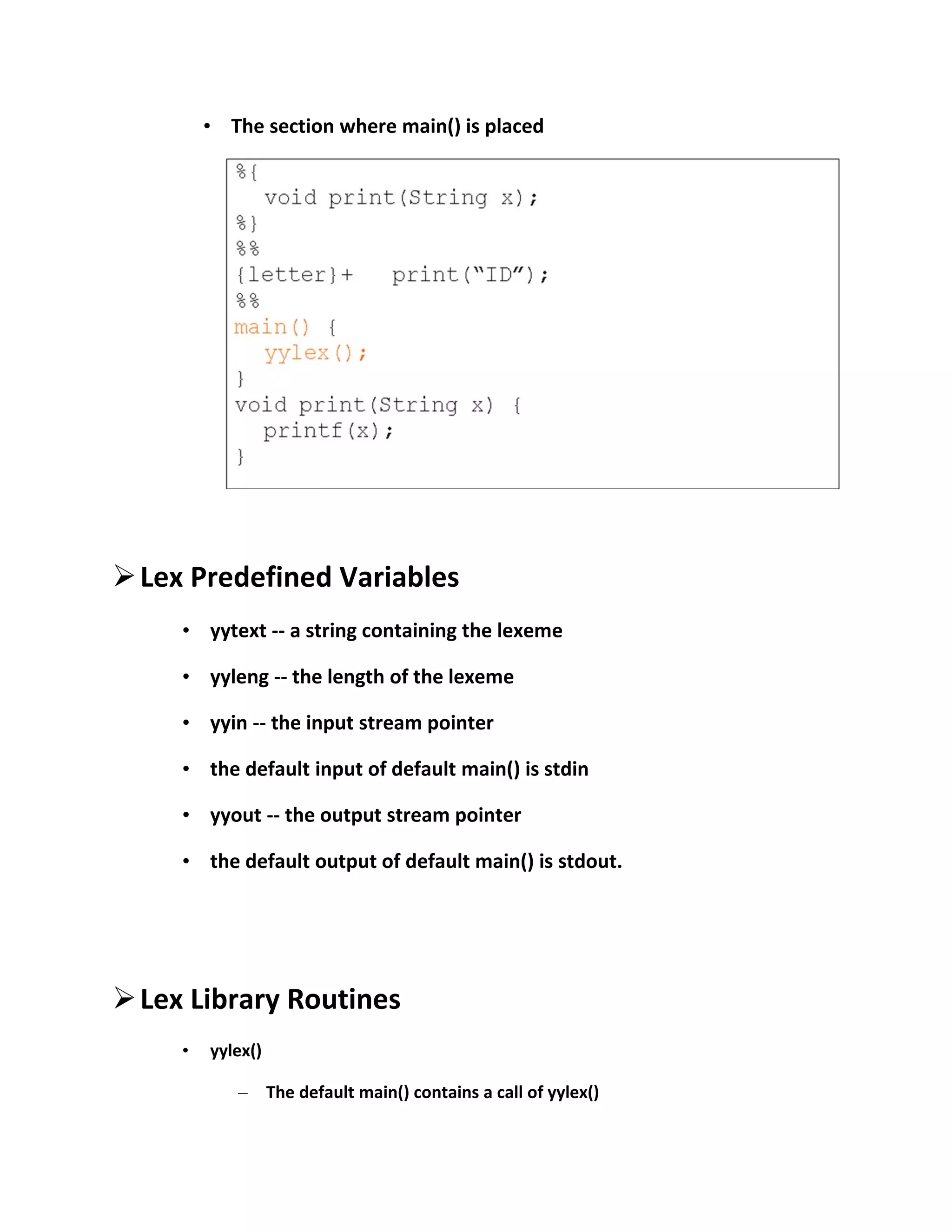 Lex tool manual | DOC