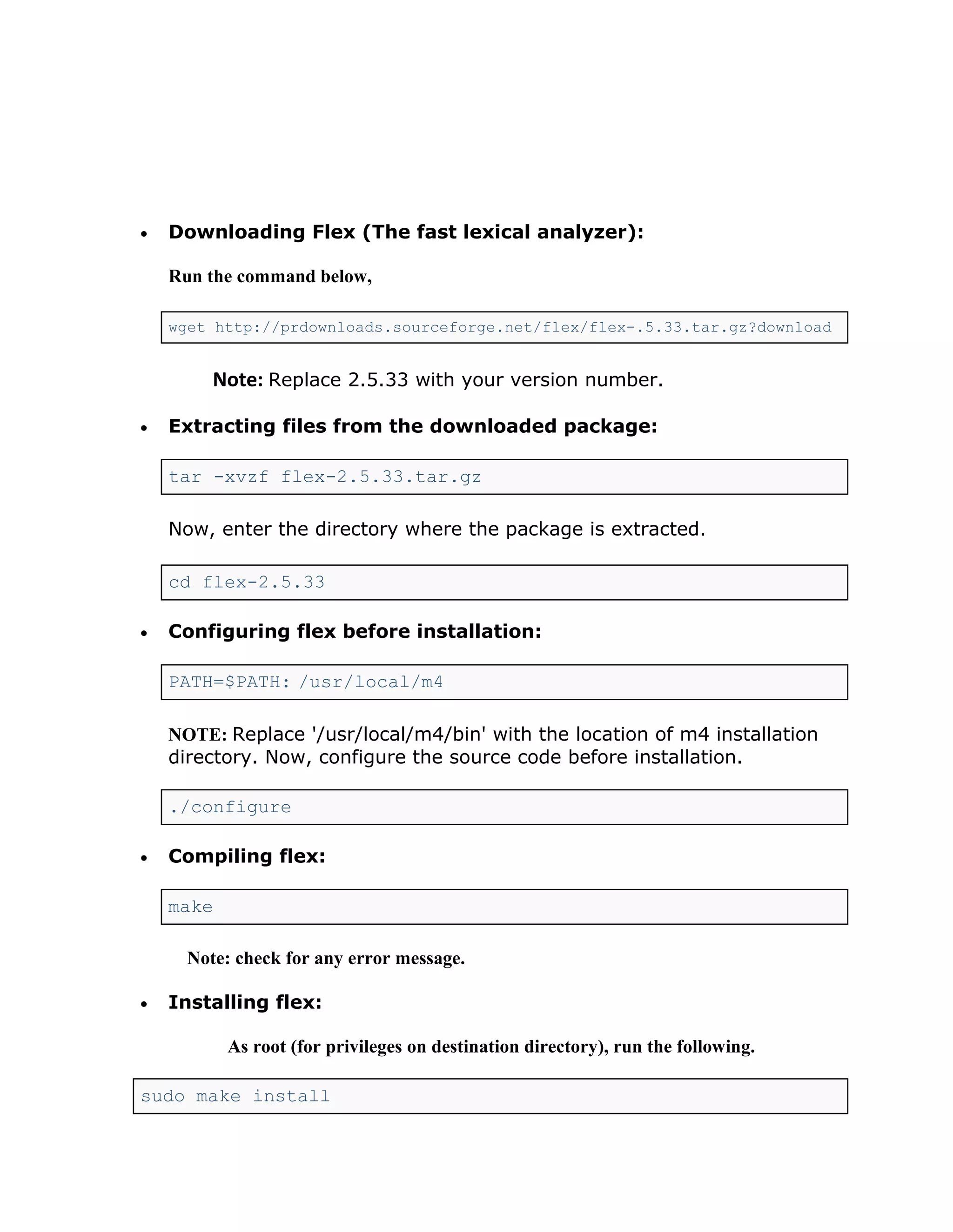Lex tool manual | DOC