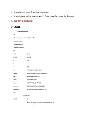 Lex tool manual | DOC