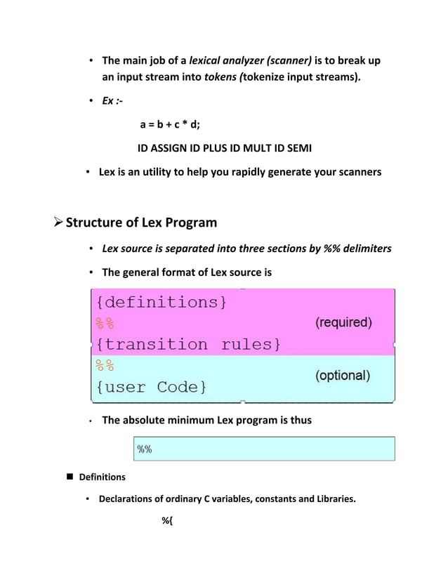 Lex tool manual | DOC