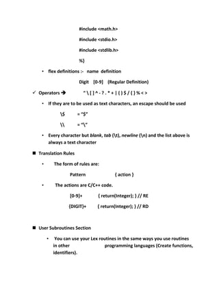 Lex tool manual | DOC
