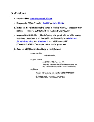 Lex tool manual | DOC