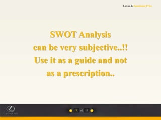 Lexus Case - Emotional Price | PPTX | Automotive Industry | Industries