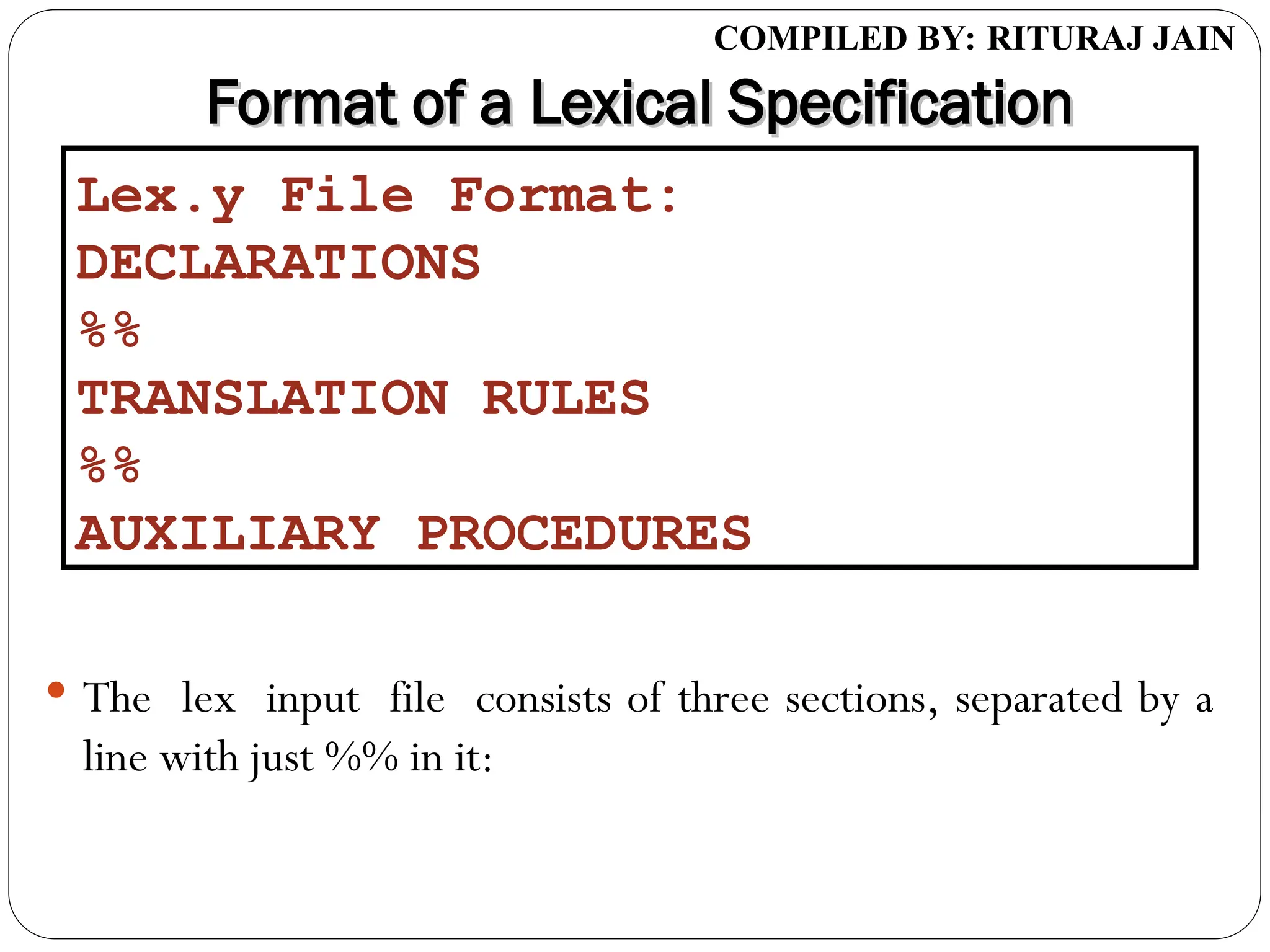 LEX Intrduction Compiler Construction_VIET.ppt