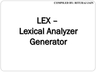 LEX Intrduction Compiler Construction_VIET.ppt