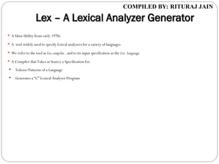 LEX Intrduction Compiler Construction_VIET.ppt