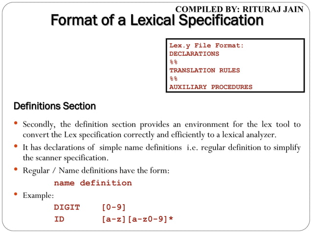 LEX Intrduction Compiler Construction_VIET.ppt