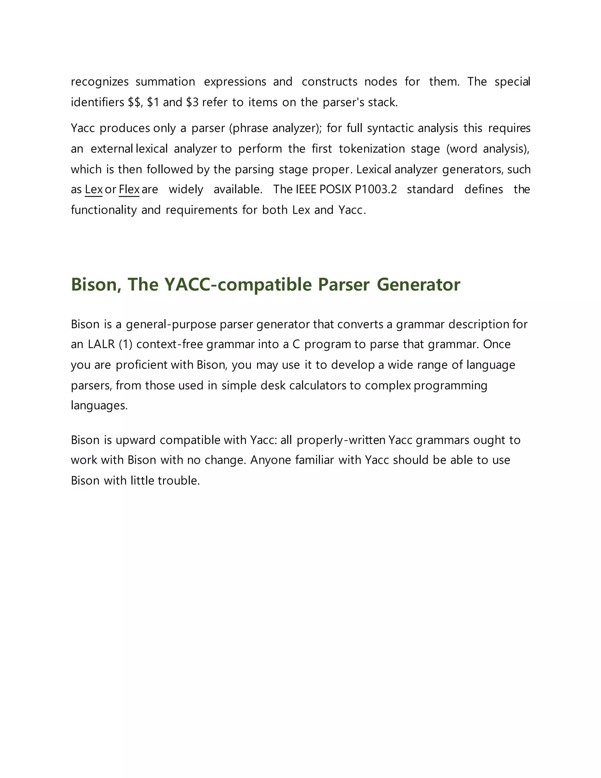 LEX & YACC | PDF