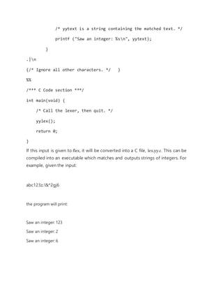 LEX & YACC | PDF