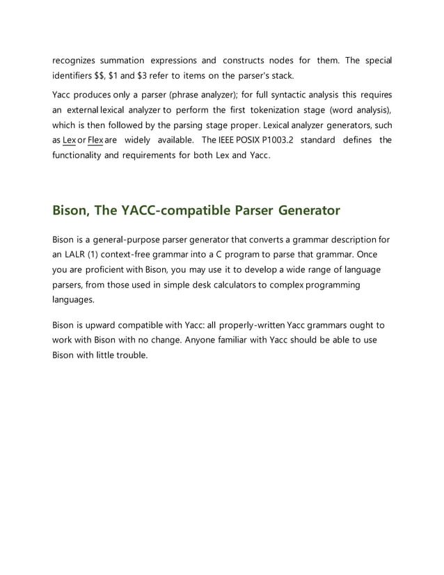LEX & YACC | PDF