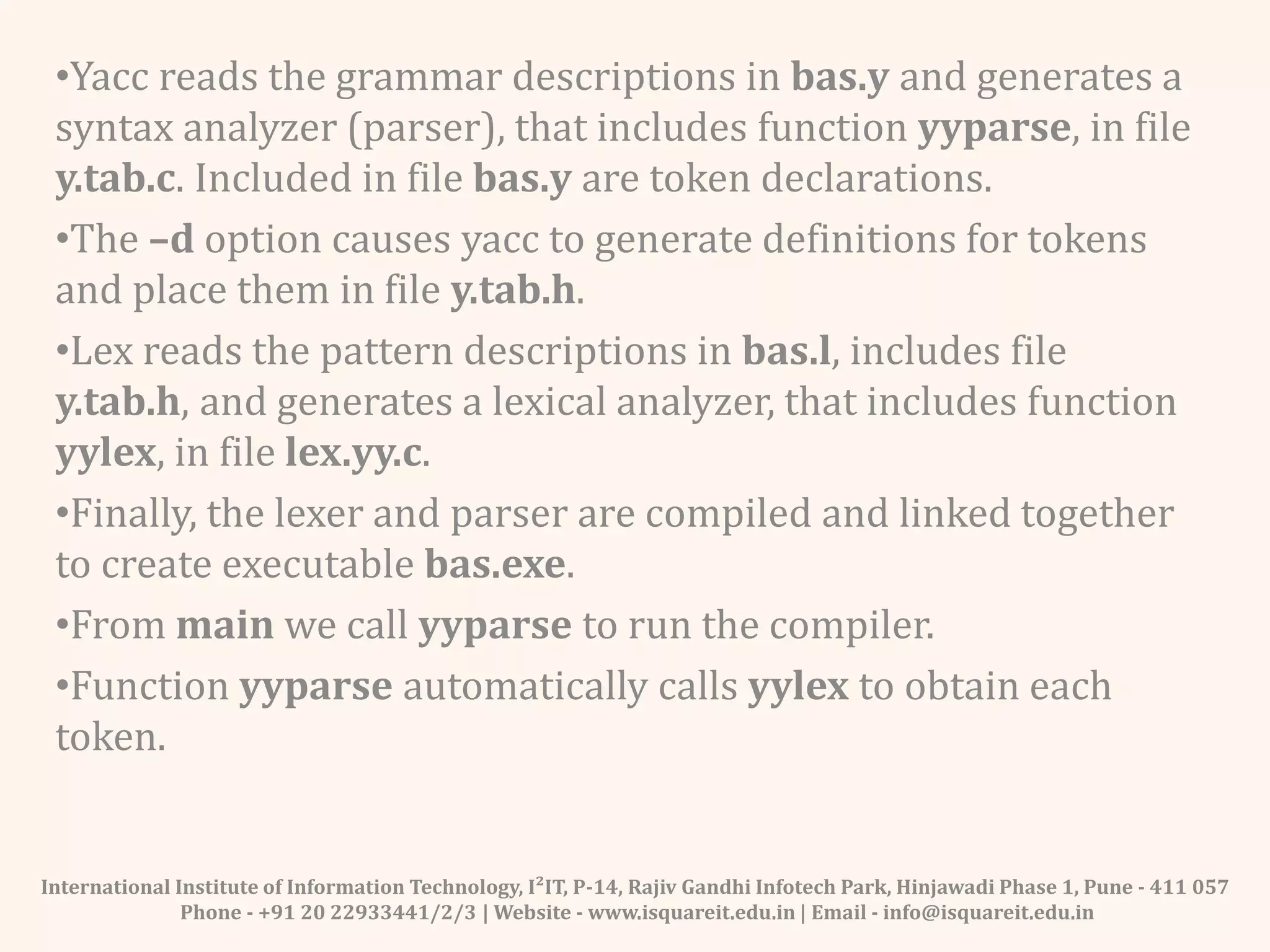 What Is LEX and YACC? | PPTX