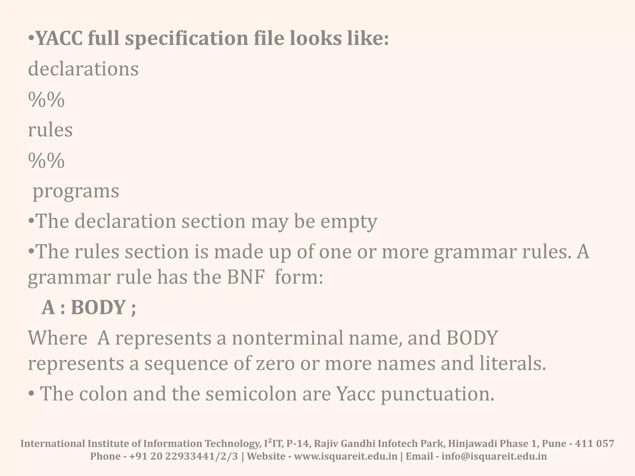 What Is LEX and YACC? | PPTX | Desktop Publishing | Computer Software and Applications