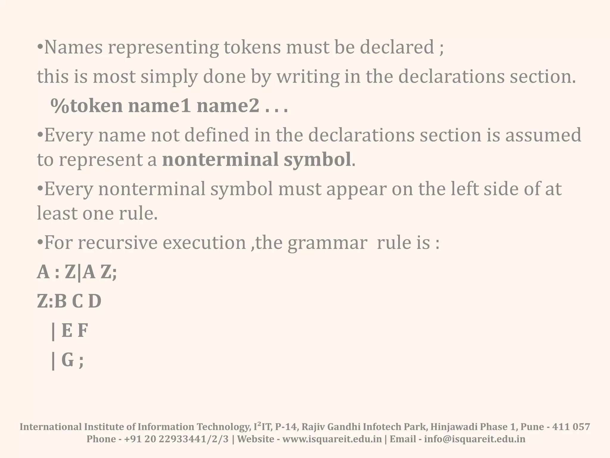 What Is LEX And YACC PPT