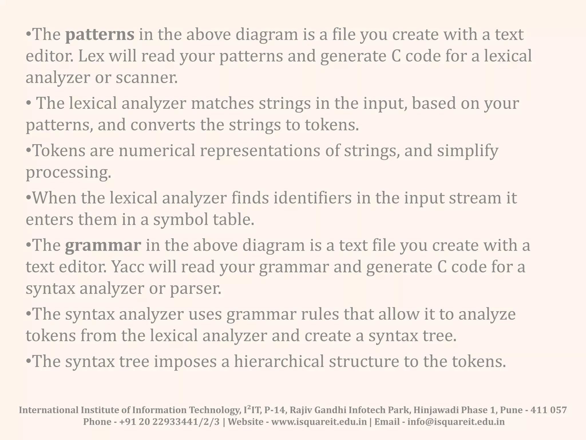 What Is LEX and YACC? | PPTX | Desktop Publishing | Computer Software and Applications