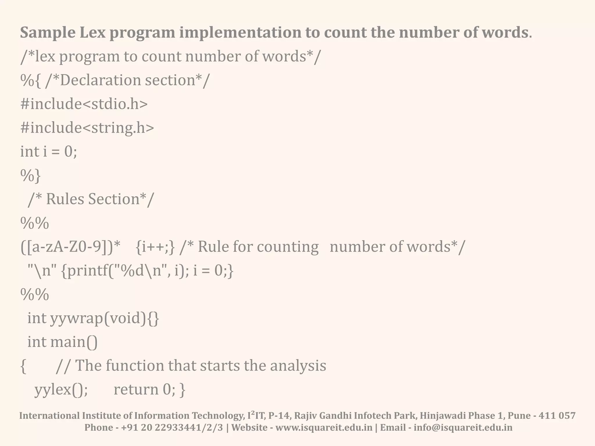 What Is LEX And YACC PPT